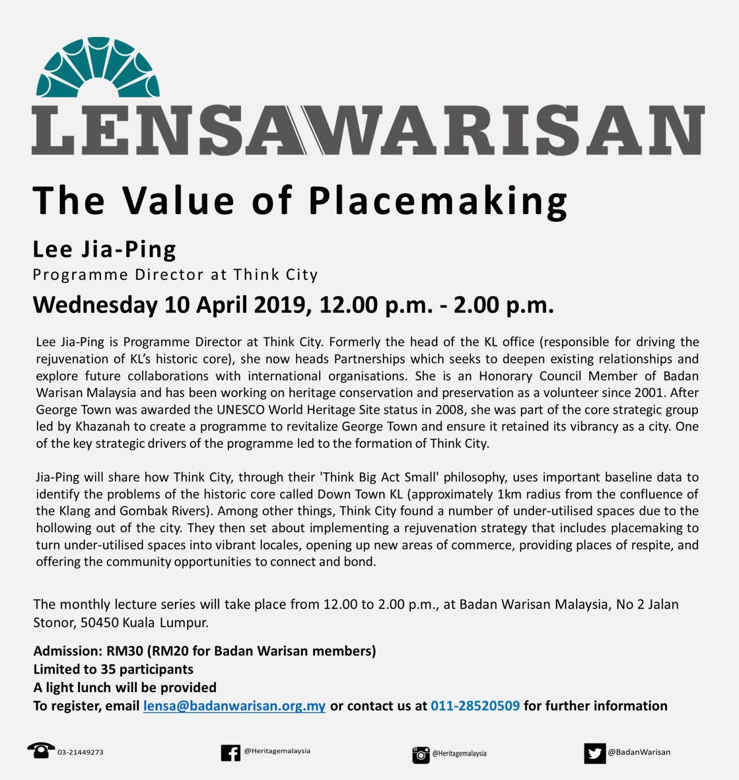 The Value of Placemaking by Lee Jia Ping « © 2026 BADAN WARISAN ...