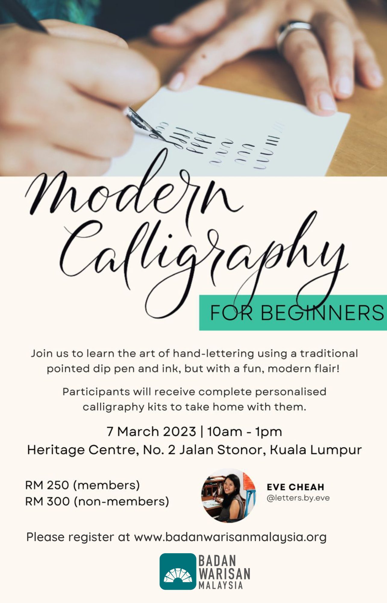 Modern Calligraphy Workshop by Letters by Eve « © 2025 BADAN WARISAN ...