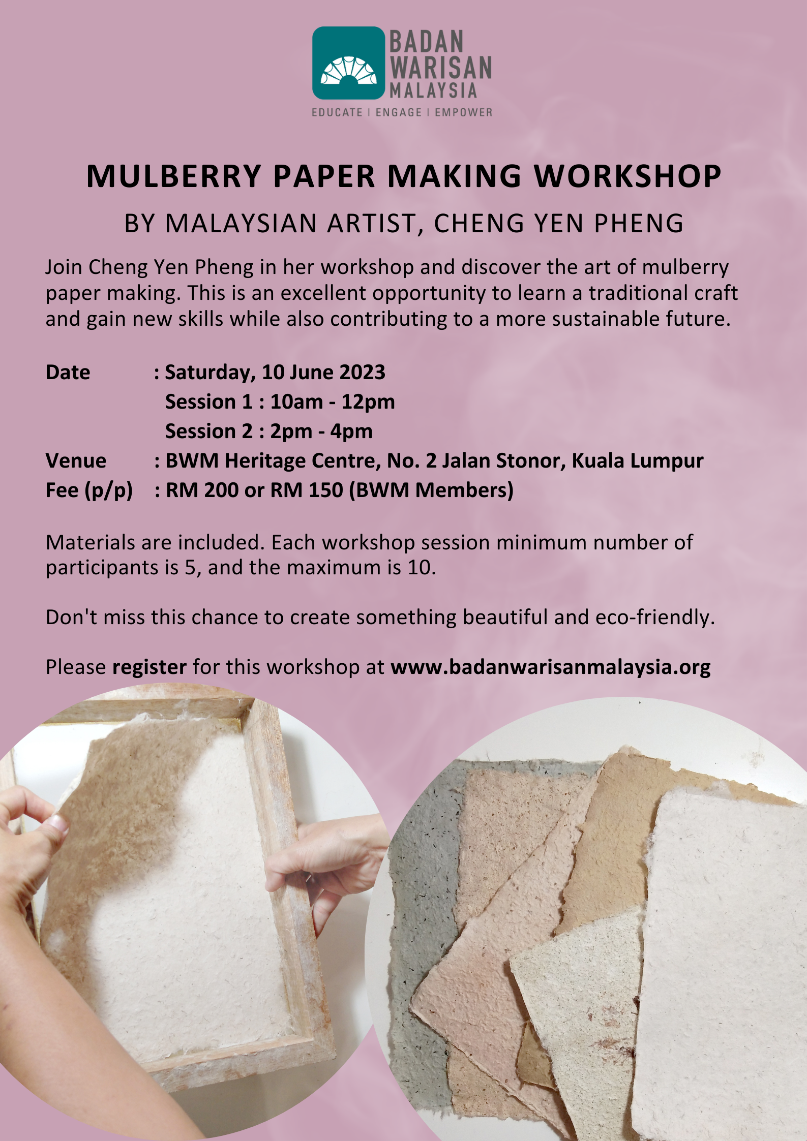 Mulberry Paper Making Workshop « © 2026 BADAN WARISAN MALAYSIA. All ...