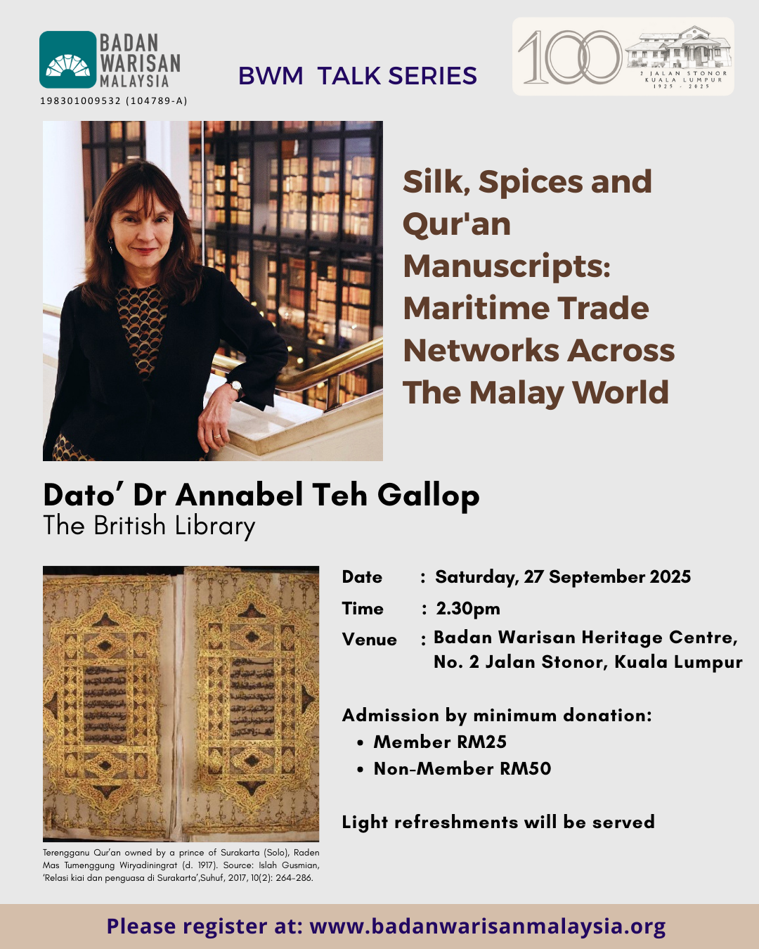 BWM Talk Series: ‘Silk, Spices and Qur’an Manuscripts: Maritime Trade ...